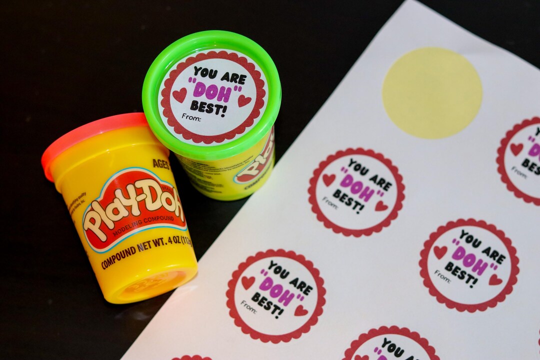 Playdough "you Are DOH Best" Valentine Sticker Instant Download - Etsy