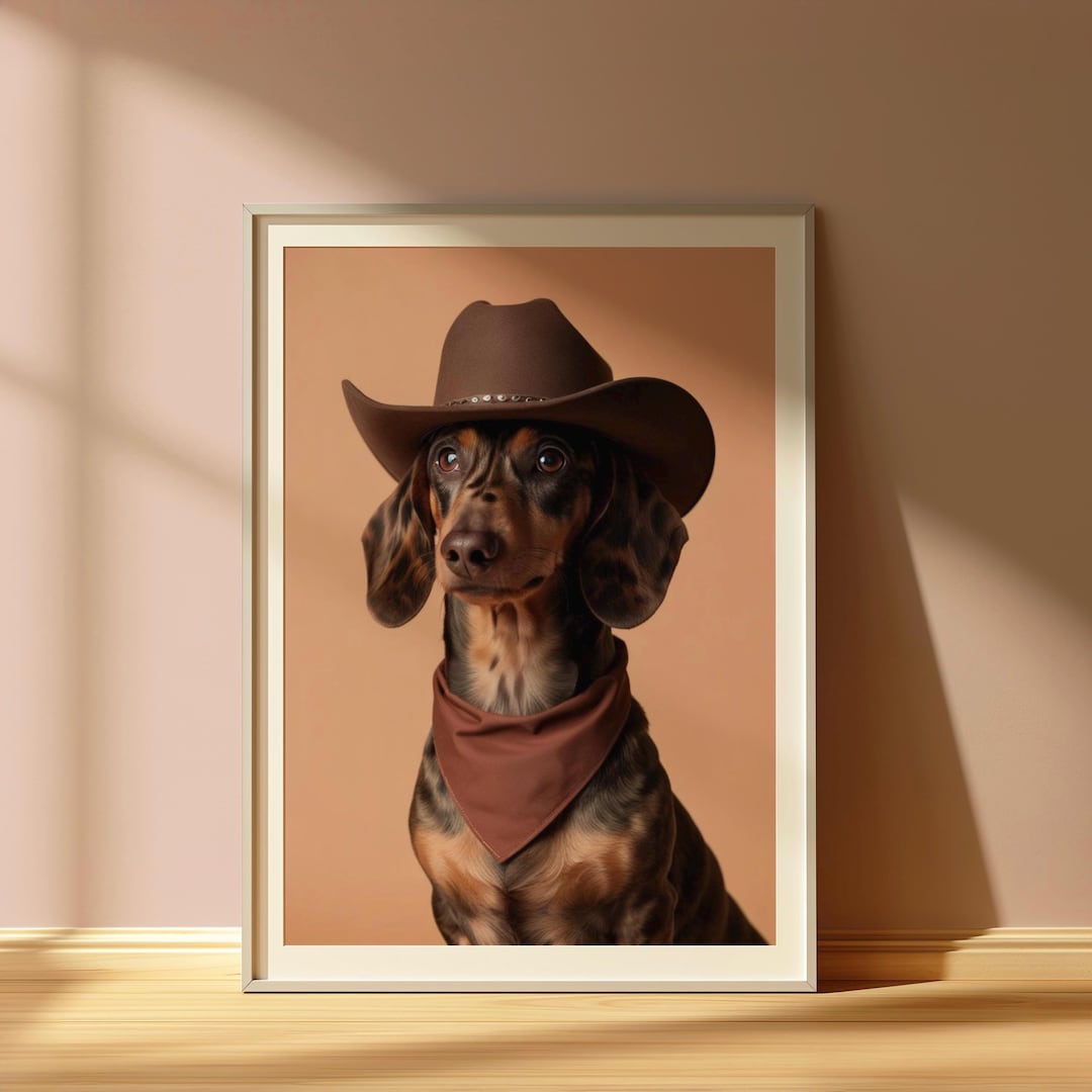 Dachshund Cowboy Hat Digital Download, Western Dachshund Print ...