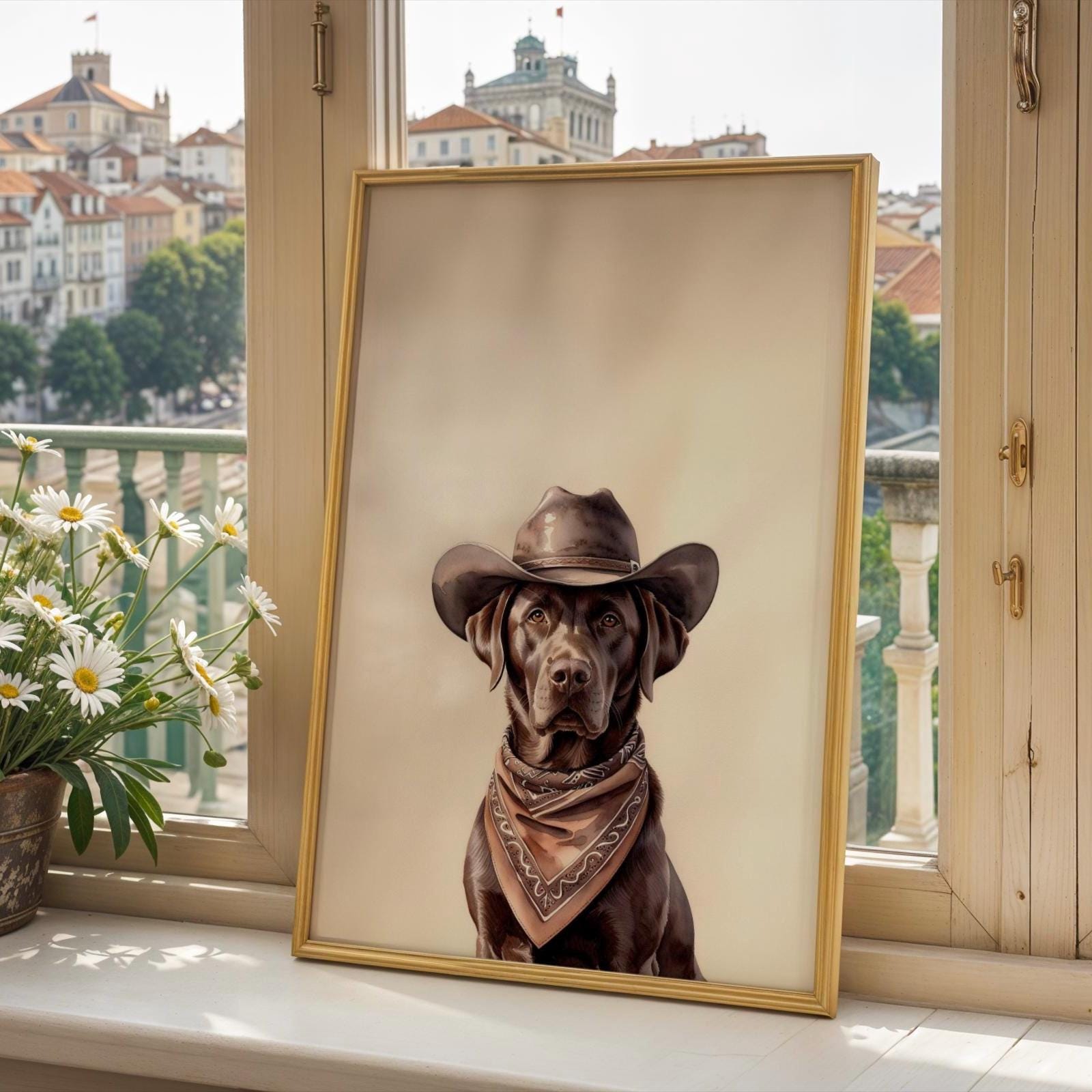 Chocolate Lab Cowboy Hat Digital Download, Labrador Retriever Gift ...