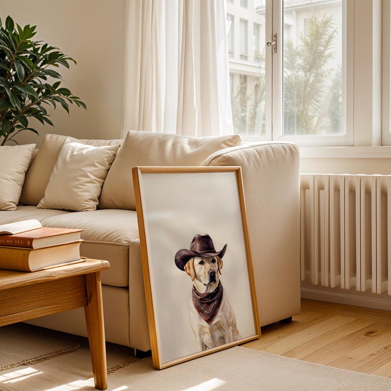 Yellow Lab Cowboy Hat Digital Download, Labrador Retriever Gift, Yellow ...