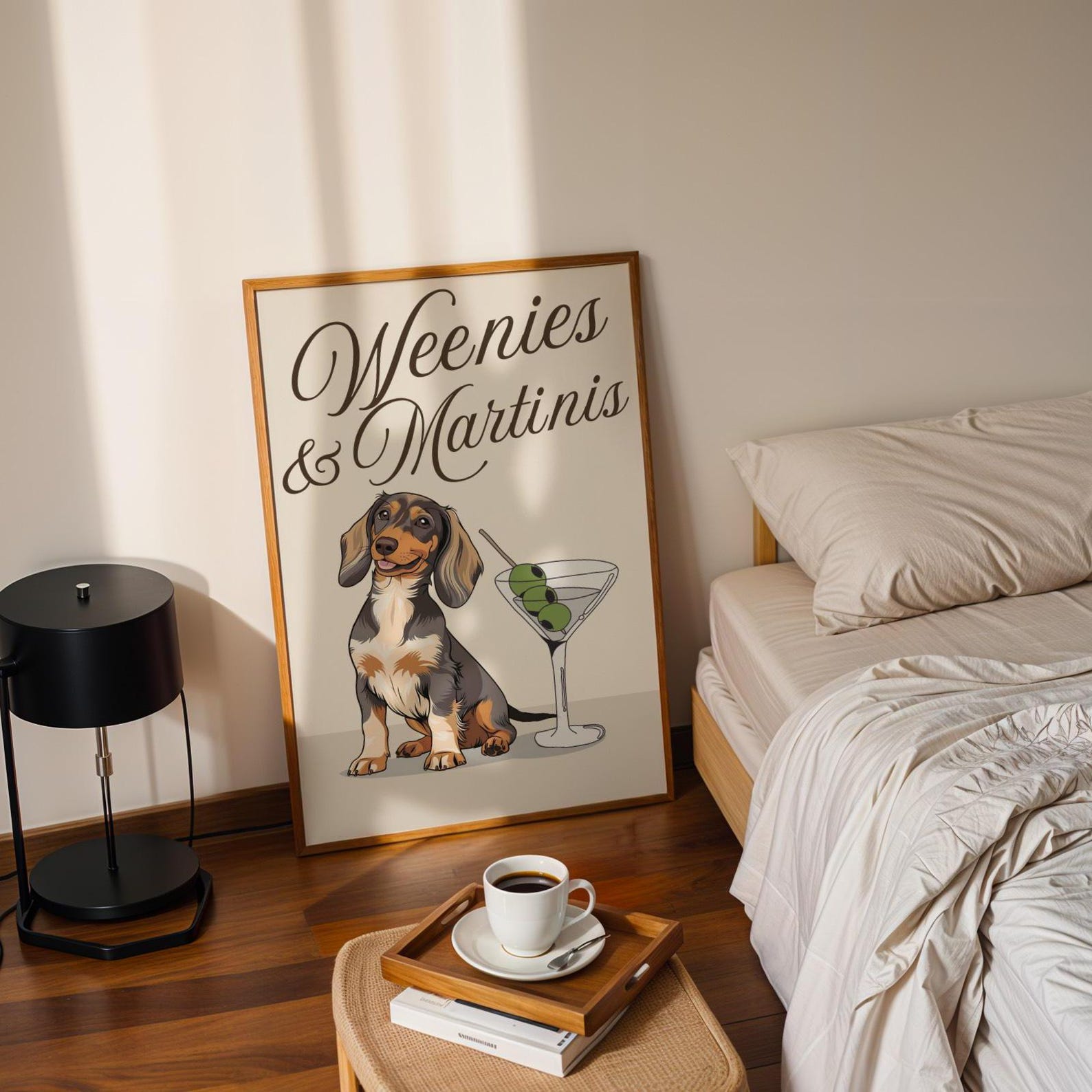 Custom Dachshund Digital Wall Art, Weenies & Martinis Print ...