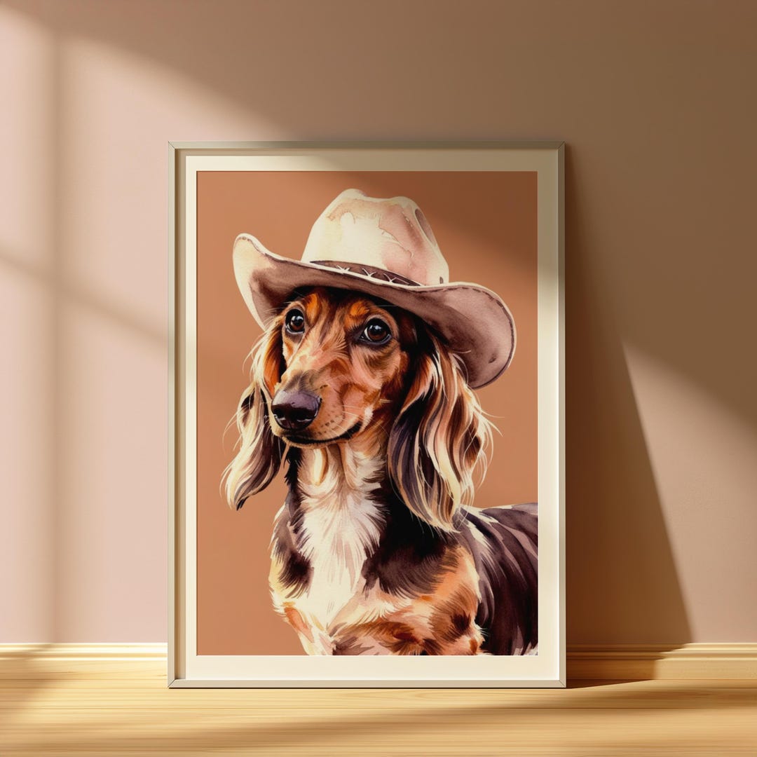 Dachshund Cowboy Hat Digital Download, Western Dachshund Print ...