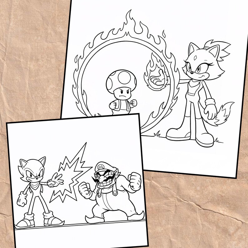 Sonic Vs Mario Coloring Pages Printable – 30 Page Digital Download - Etsy