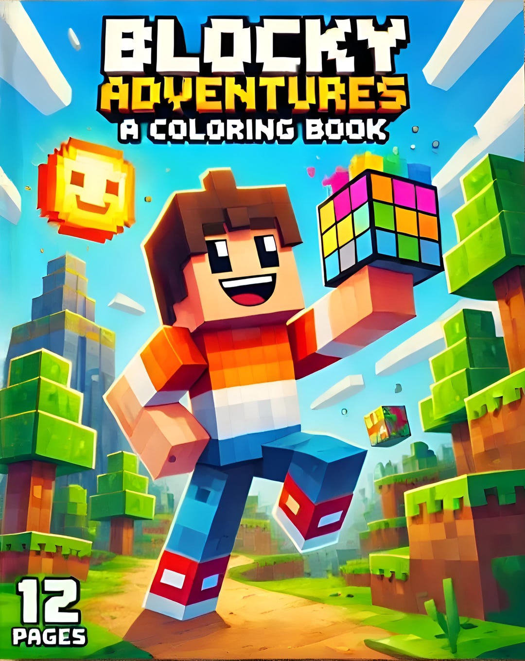 Blocky Adventures: Digital Coloring Book –coloring Journey Inspired by ...