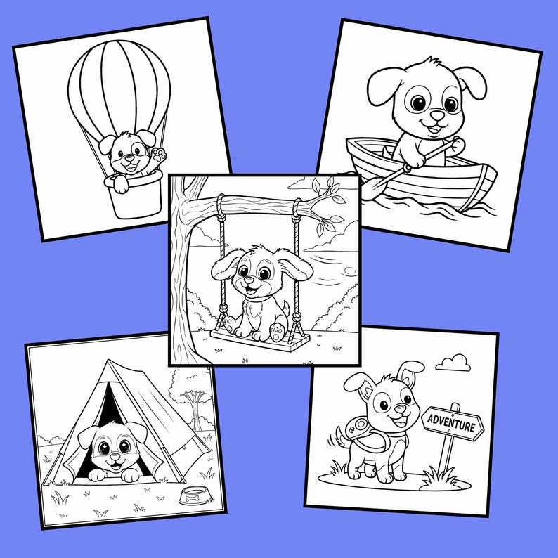 Puppy Coloring Pages – 25 Fun Dog Designs for Kids (digital Download ...