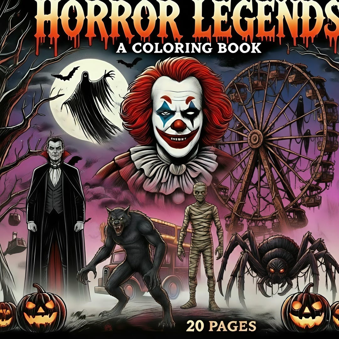 Horror Legends Digital Coloring Book for Adults - Etsy