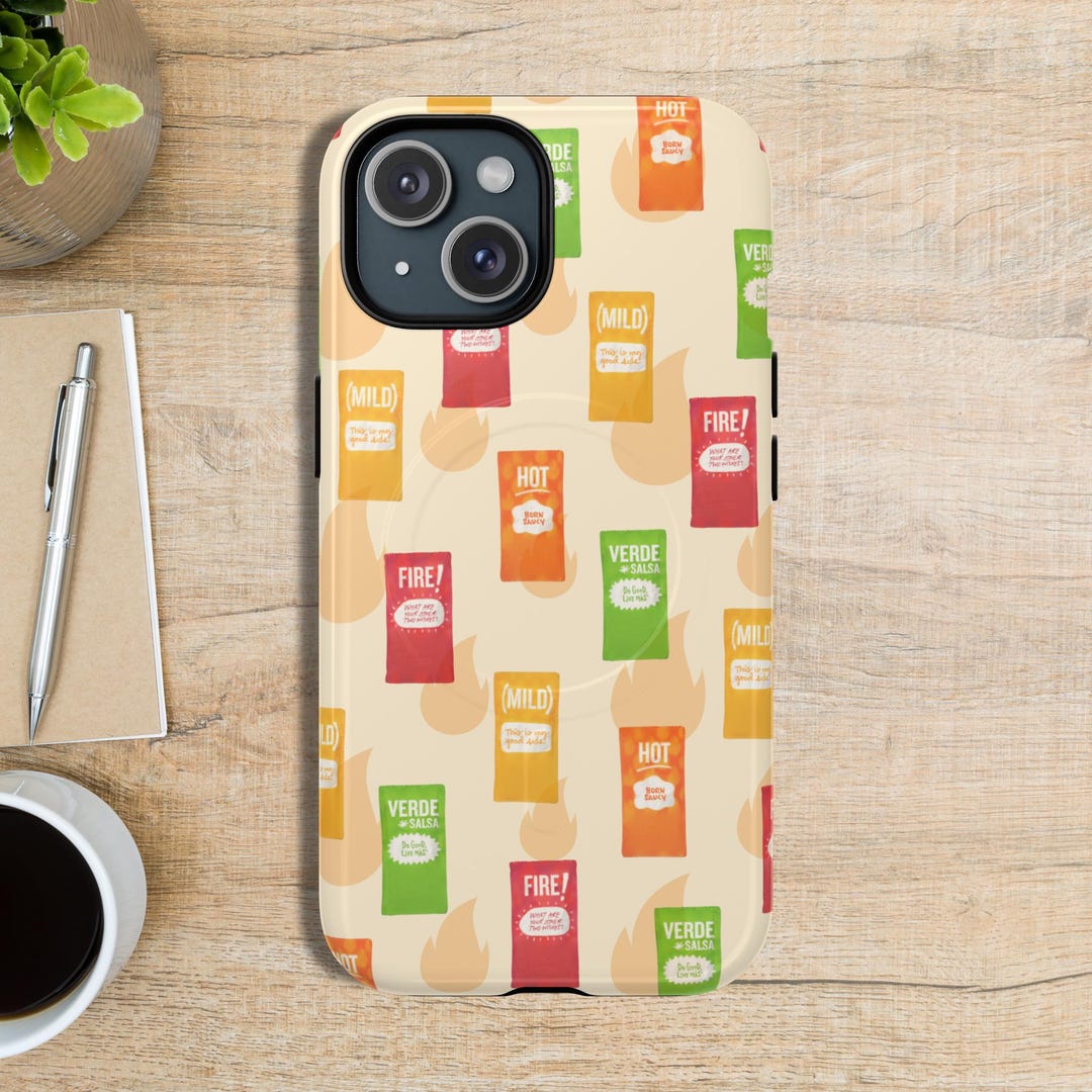 Cute Taco Hot Sauce Packets Magsafe Protective iPhone Case, Many Sizes ...