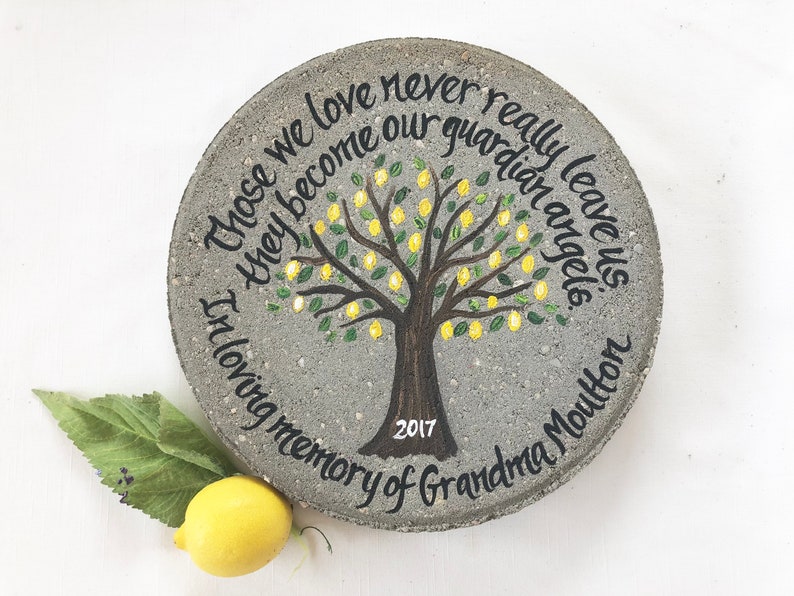 LEMON TREE MEMORIAL Stepping Stone Personalized Garden Stone | Etsy