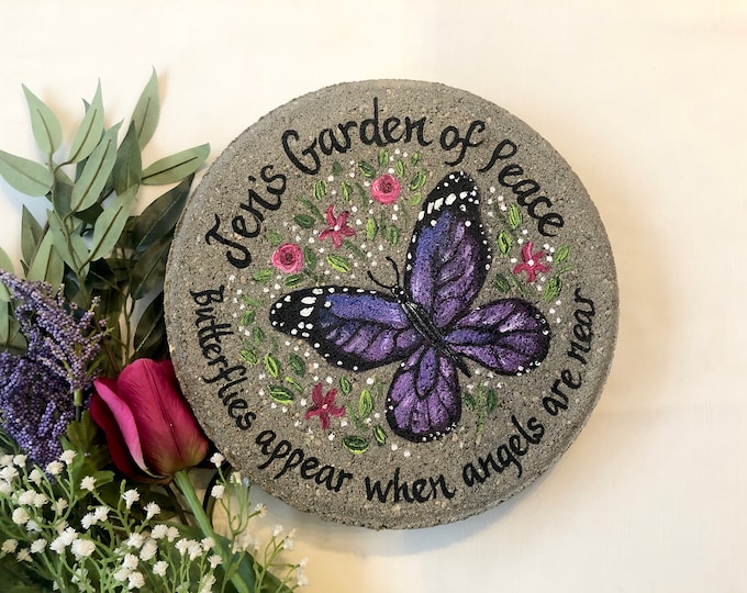 PURPLE BUTTERFLY Memorial Gift PERSONALIZED Memorial Garden - Etsy