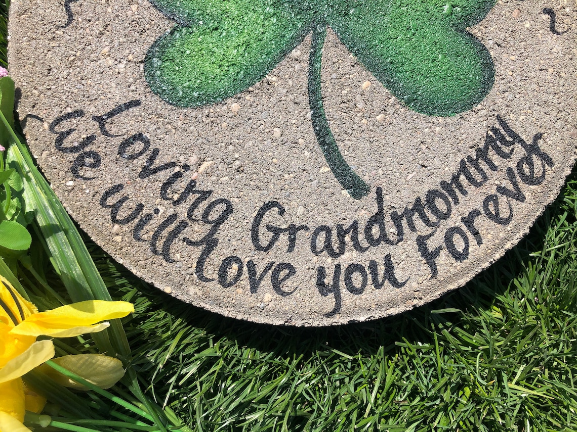 SHAMROCK Garden Stone Grandma Memorial Gift Irish Memorial | Etsy