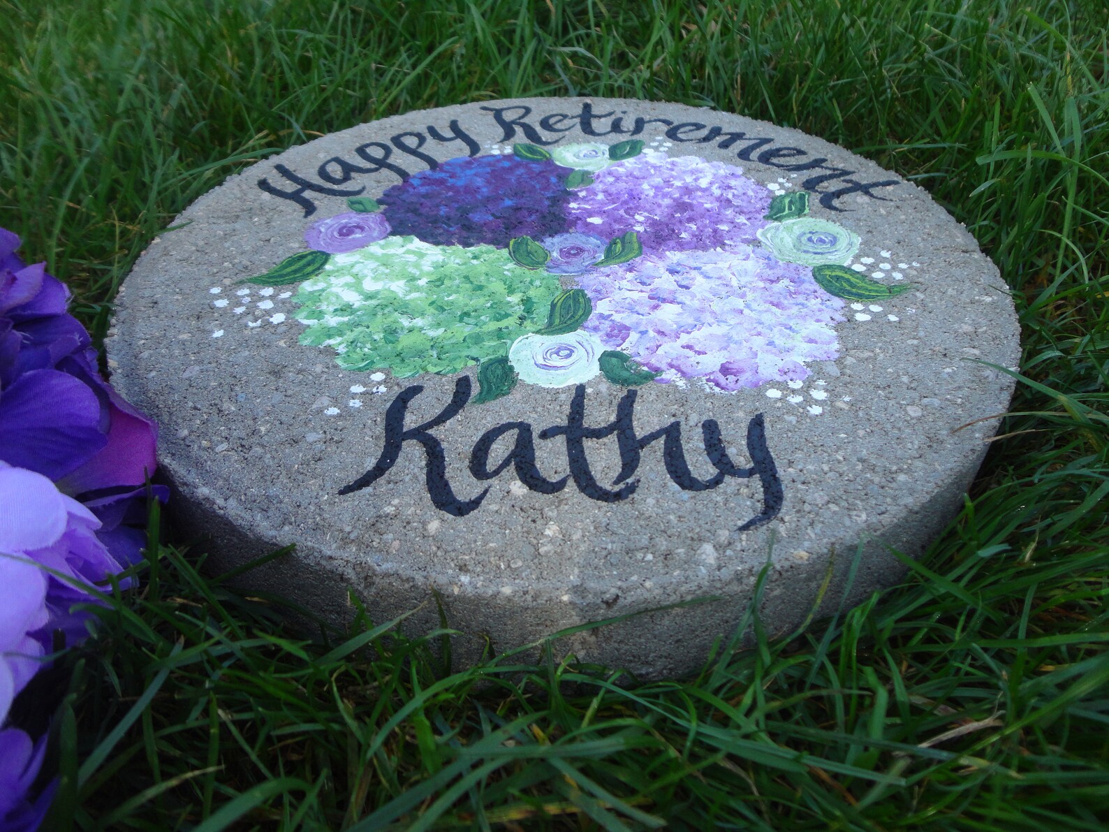 RETIREMENT GIFT, Years of Service, Hand Painted Garden Stone ...