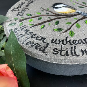 Bird Memorial Stone, Chickadee Stone, Hand Painted Chickadee Bird ...