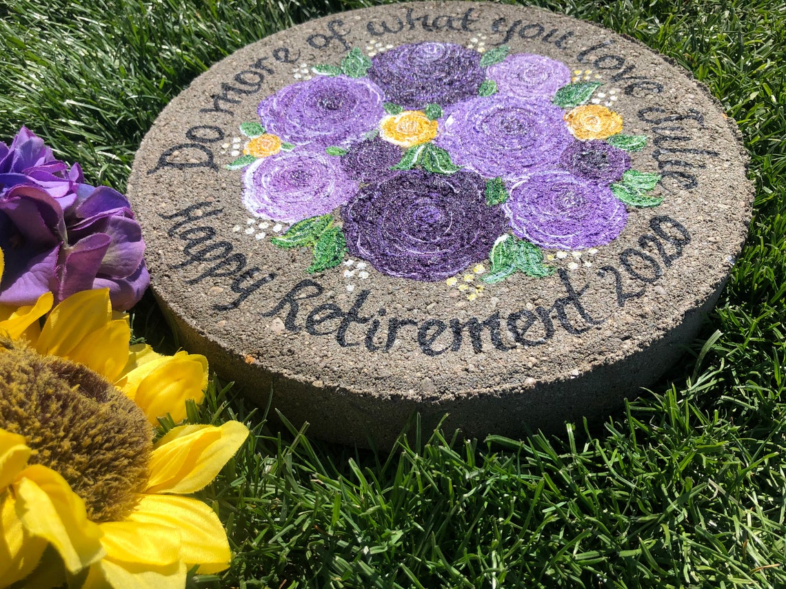 Retirement GIFT Painted Stepping Stone Retirement Gifts - Etsy