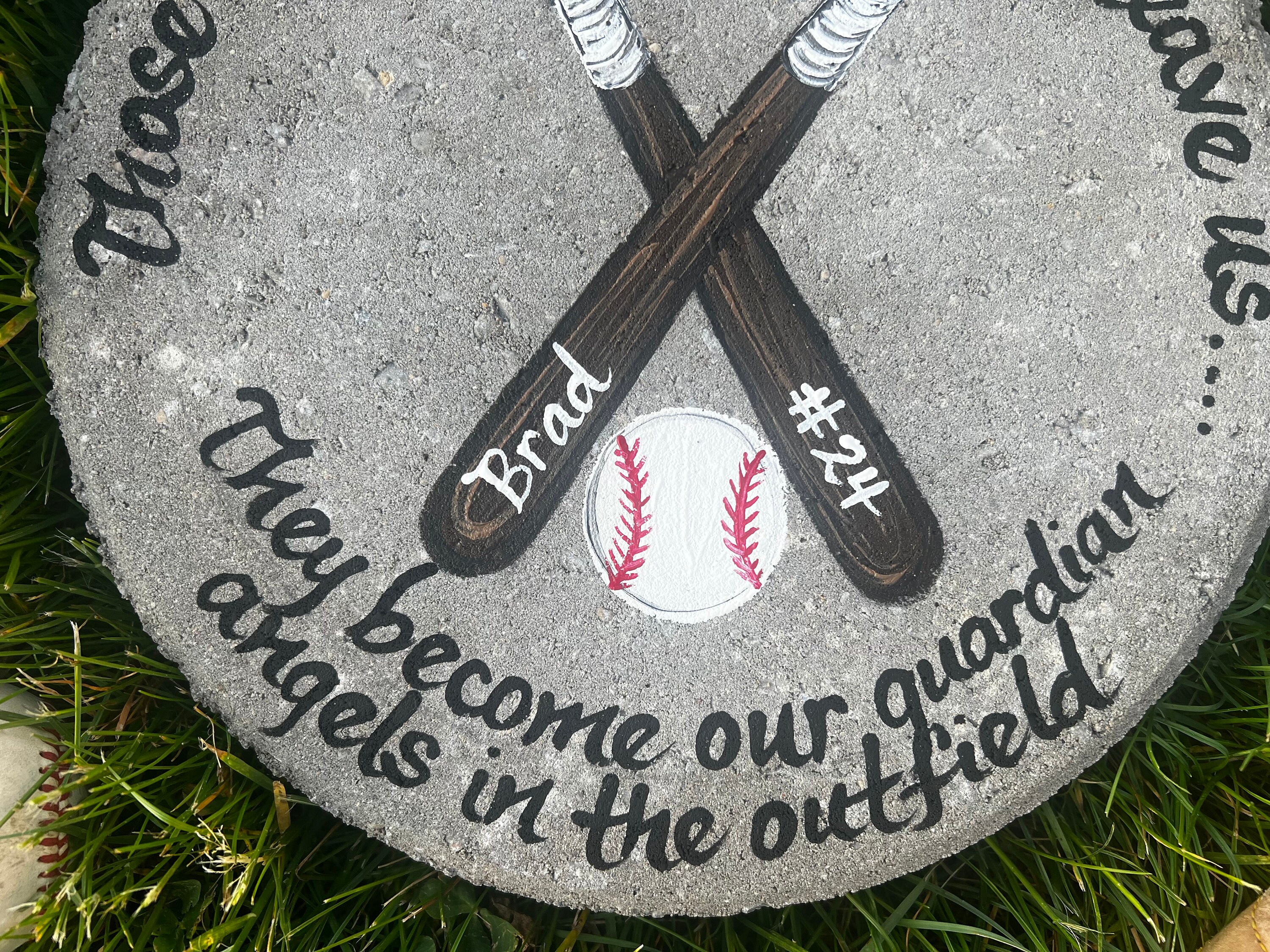 Hand Painted Baseball Memorial Stone: Personalized Bereavement Gift ...