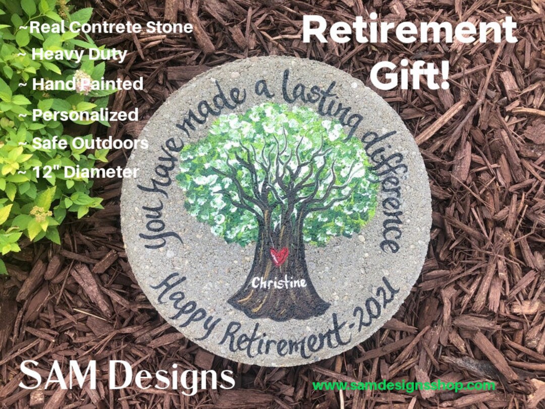 Hand Painted Retirement Stepping Stone: Personalized Tree Gift - Etsy