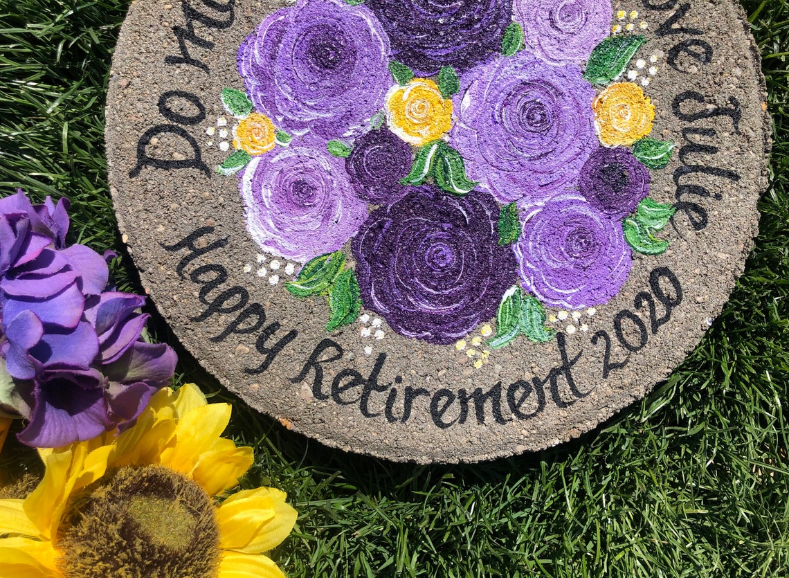 Retirement GIFT, Painted Stepping Stone, Retirement Gifts, Retirement ...