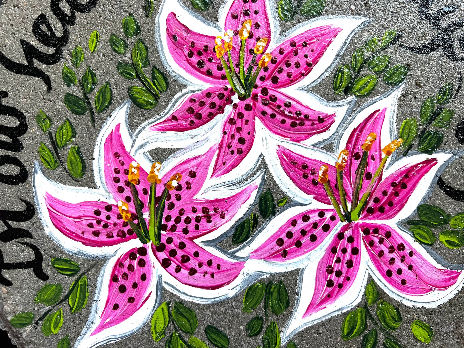 Personalized Stargazer Lily Memorial Garden Stone: Hand-painted ...