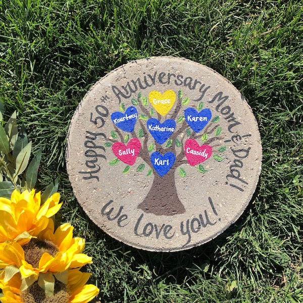 50th Anniversary Garden Stone - Etsy