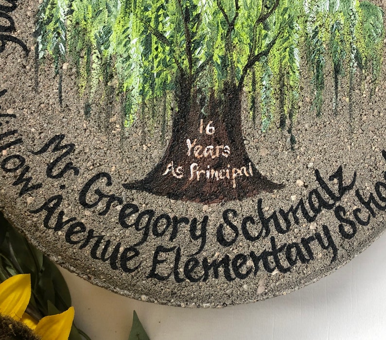 Retirement Gift Willow Tree Painted Garden Stone Retirement - Etsy