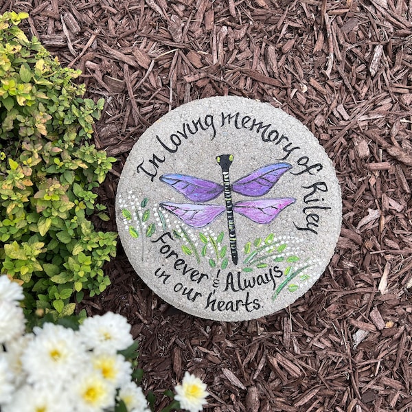 Dragonfly Memorial Stone - Etsy