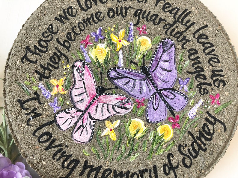 Memorial Stone, Butterfly, in Loving Memory Of...." Garden Stone ...