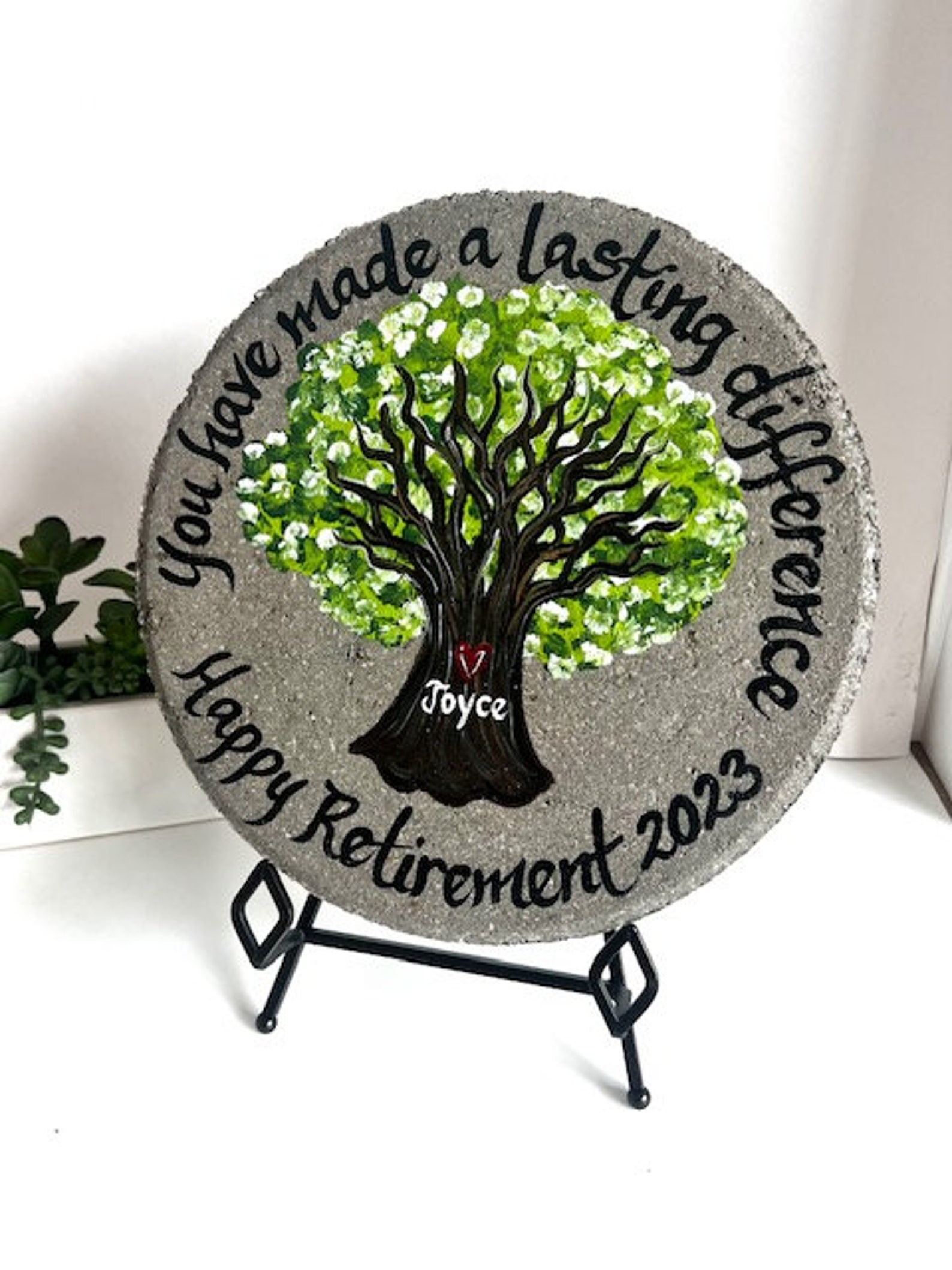 Hand Painted Retirement Stepping Stone: Personalized Tree Gift - Etsy
