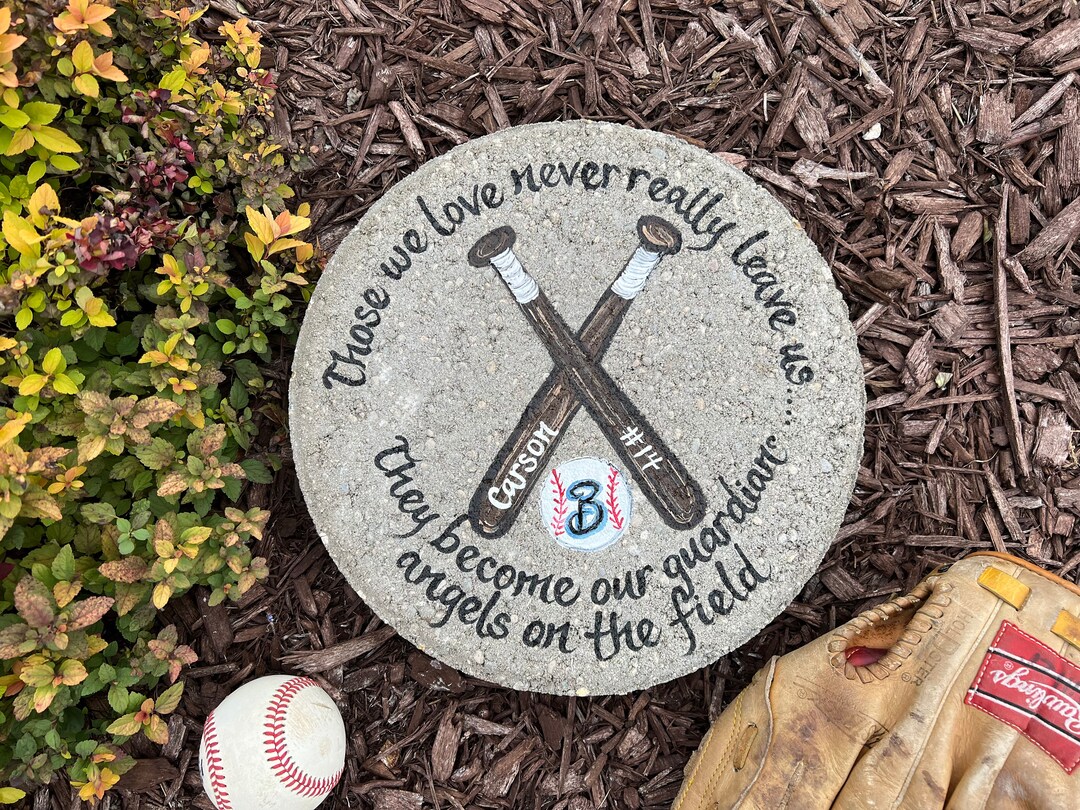 Baseball Memorial, Sports Team Garden Stone, Personalized Baseball ...