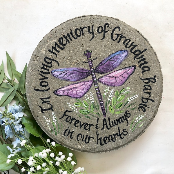 Dragonfly Memorial Stone - Etsy