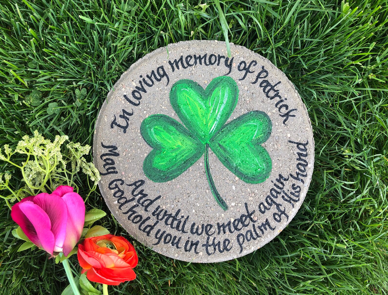 SHAMROCK Garden Stone Dad Memorial Gift Fathers Day Gift | Etsy