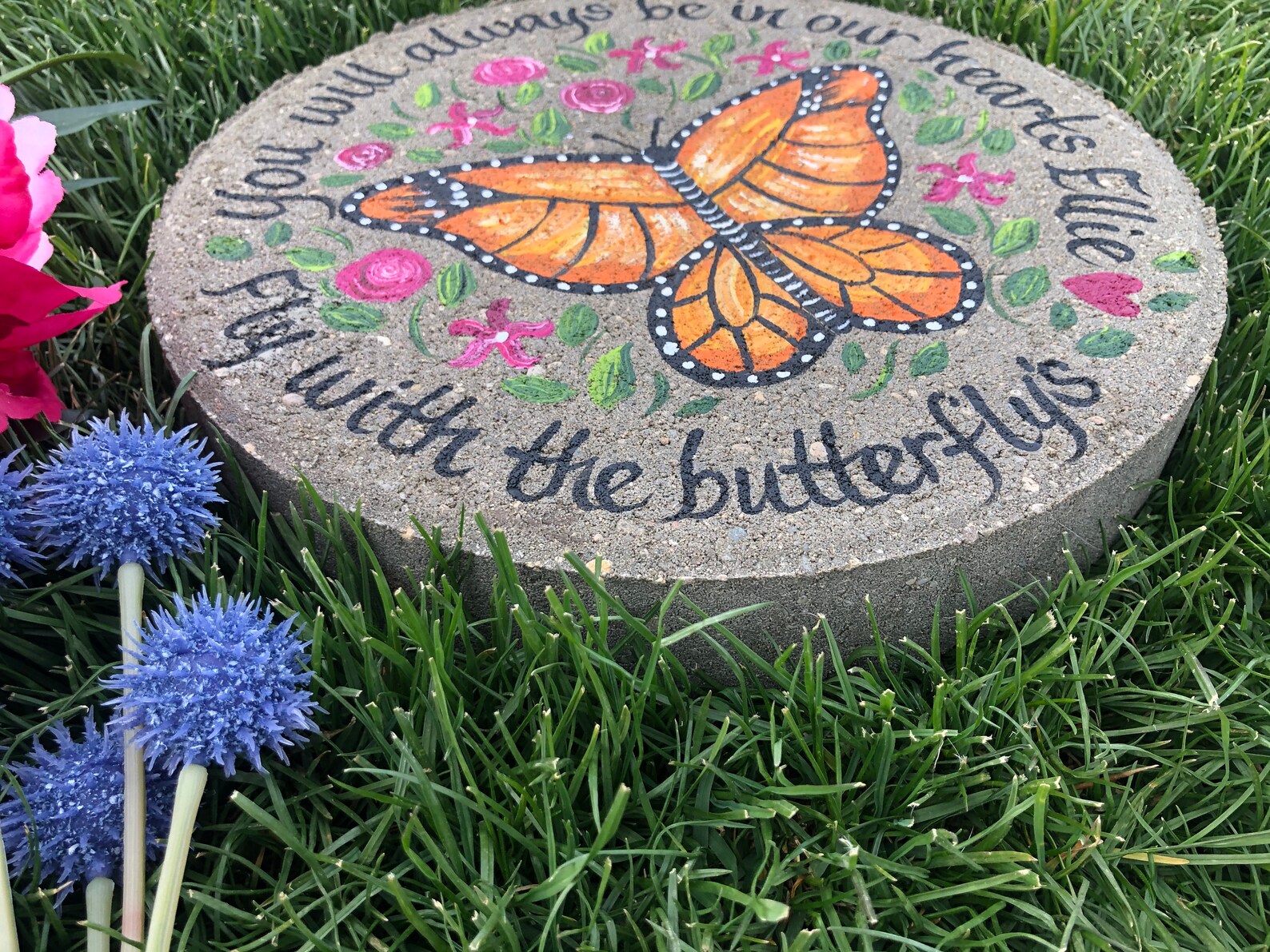 MEMORIAL Garden Stone Personalized Memorial Stone Butterfly - Etsy