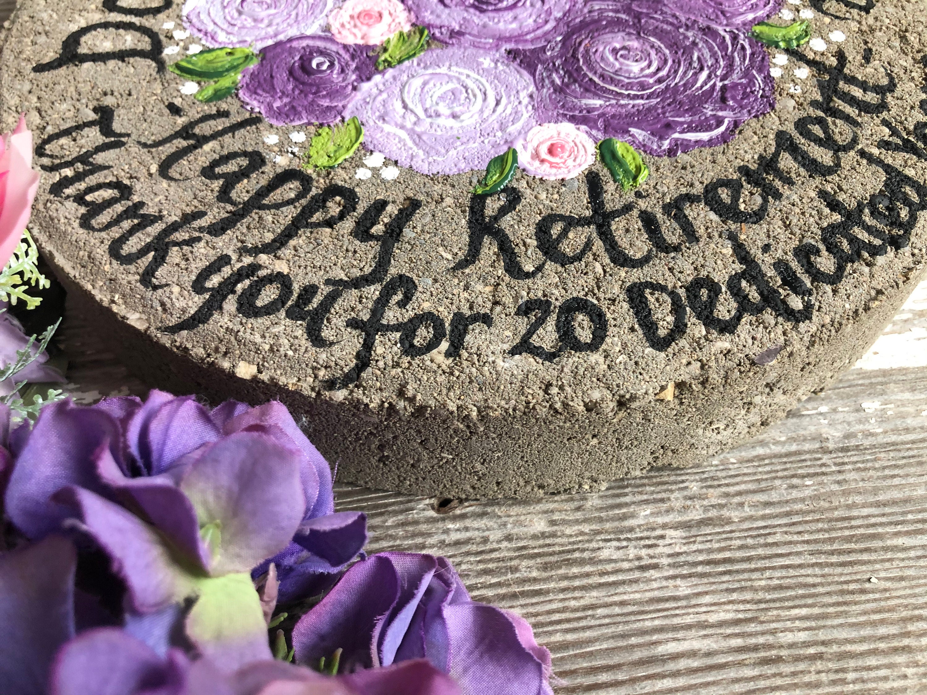 RETIREMENT GIFT, Hand Painted Stepping Stone, Retirement Gifts ...
