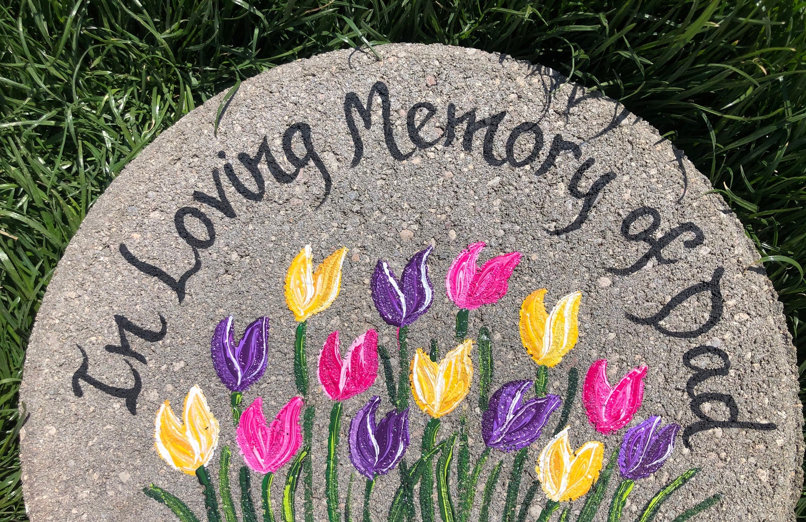 MEMORIAL Stepping Stone Personalized Garden Stone Tulips - Etsy