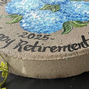 Retirement Gift - Blue Hydrangeas - Retirement Garden Stone ...
