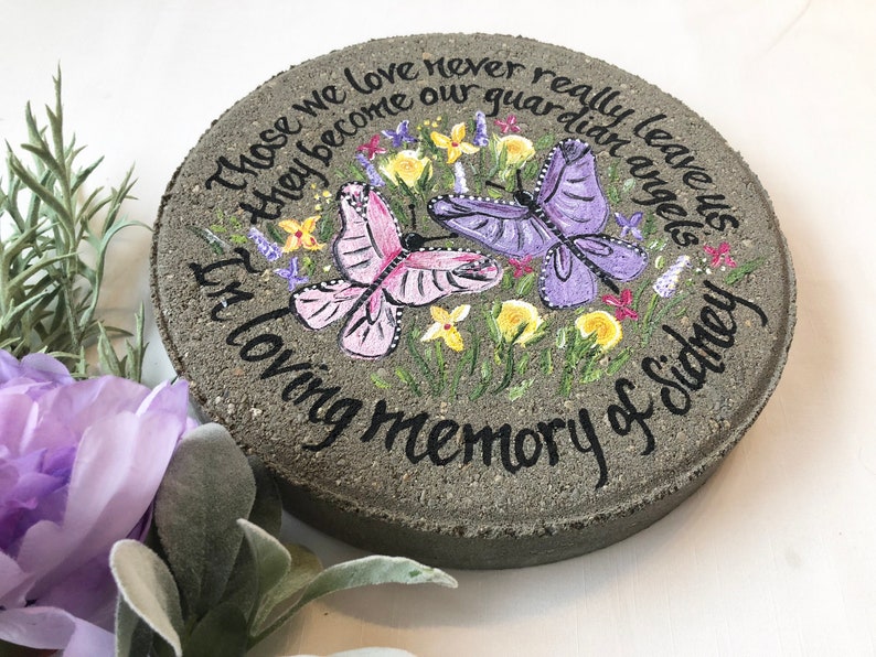 Memorial Stone, Butterfly, in Loving Memory Of...." Garden Stone ...