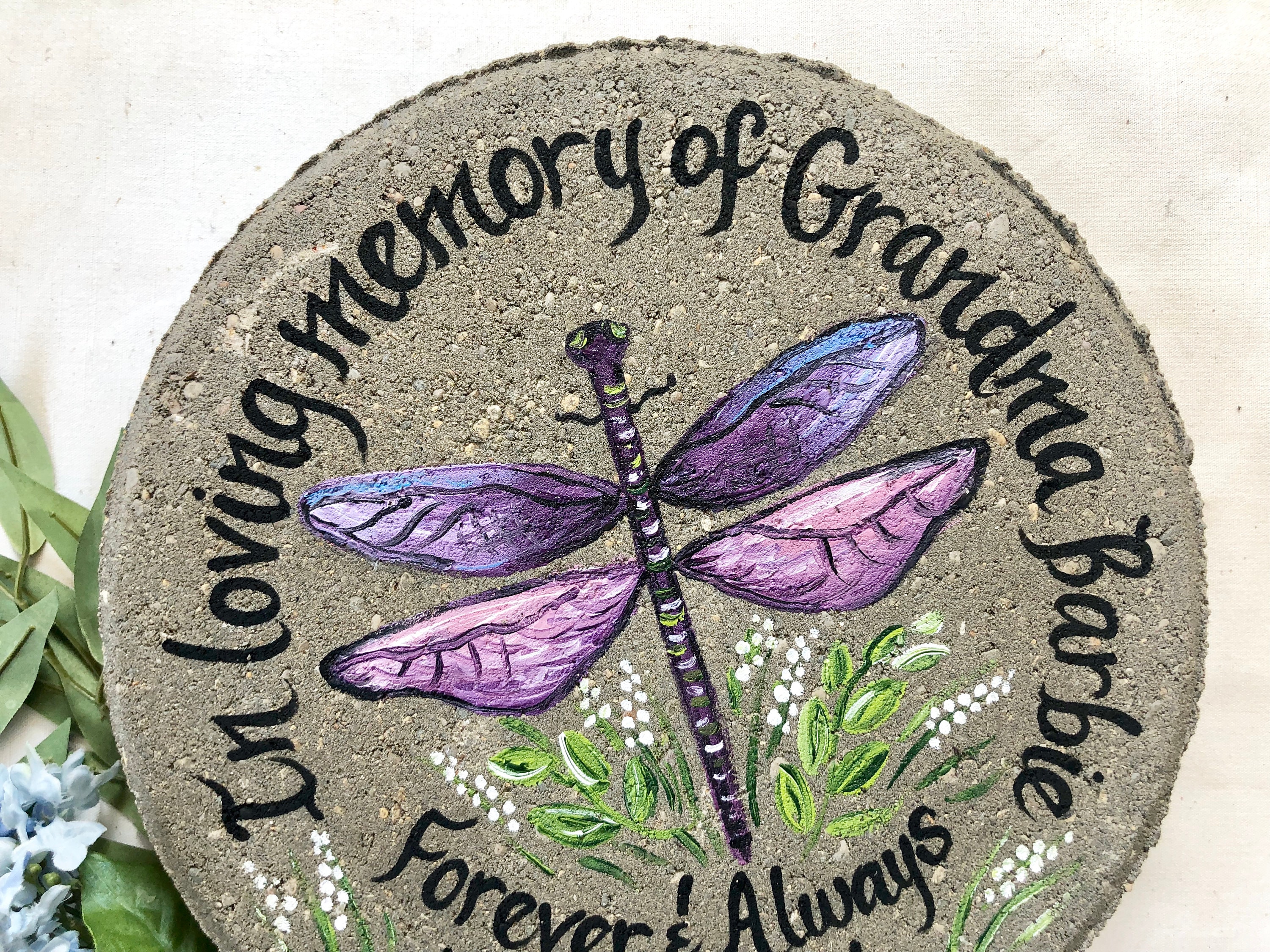 DRAGON FLY MEMORIAL Stone, Penne Dragonfly, Memorial Garden Stone ...