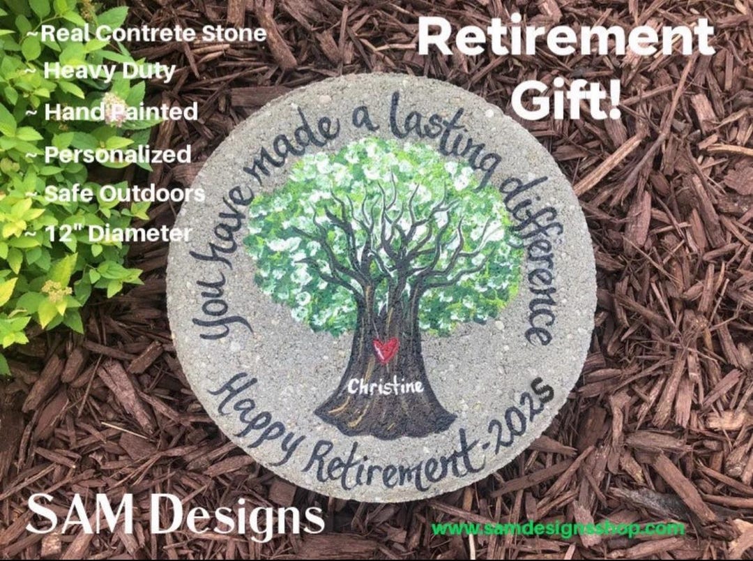 RETIREMENT GIFT, Hand Painted Stepping Stone, Retirement Gifts, Painted ...
