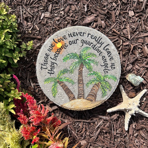 Memorial Stone With Palm Tree - Etsy