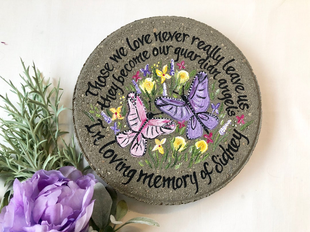 Memorial Stone, Butterfly, in Loving Memory Of...." Garden Stone ...