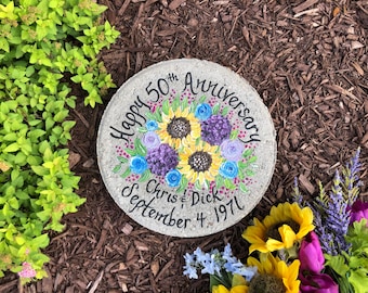 50th Anniversary Garden Stone - Etsy