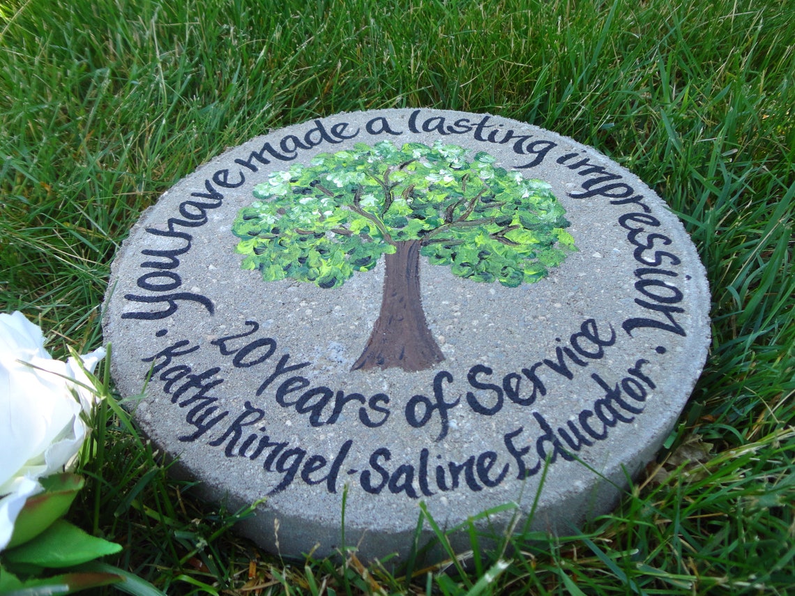 RETIREMENT GIFT, Hand Painted Stepping Stone, Retirement Gifts, Painted ...