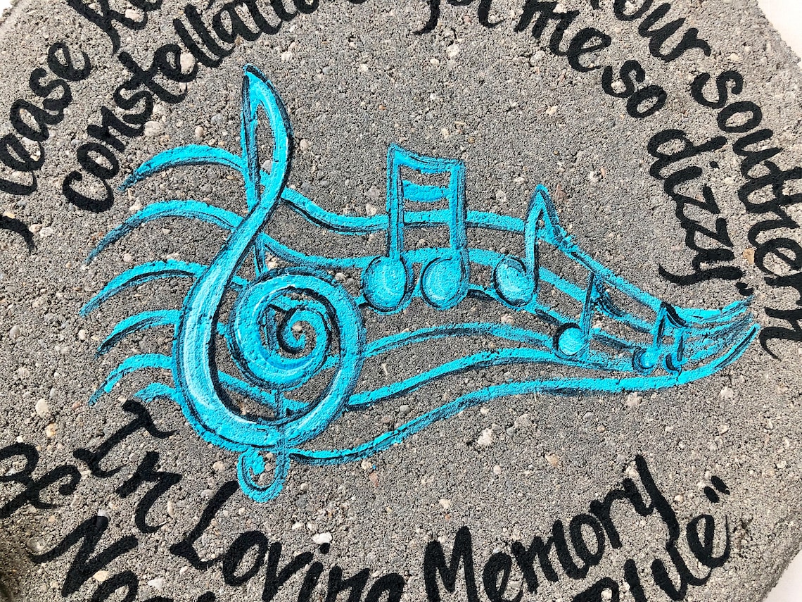 Music Notes Memorial Stone Music Stepping Stone Mothers - Etsy