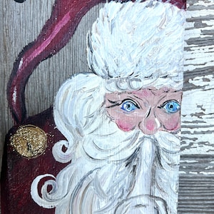 Vintage Santa Face Barn Wood Sign: Rustic Christmas Decor (14” X 5") - Etsy