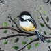 Bird Memorial Stone, Chickadee Stone, Hand Painted Chickadee Bird ...