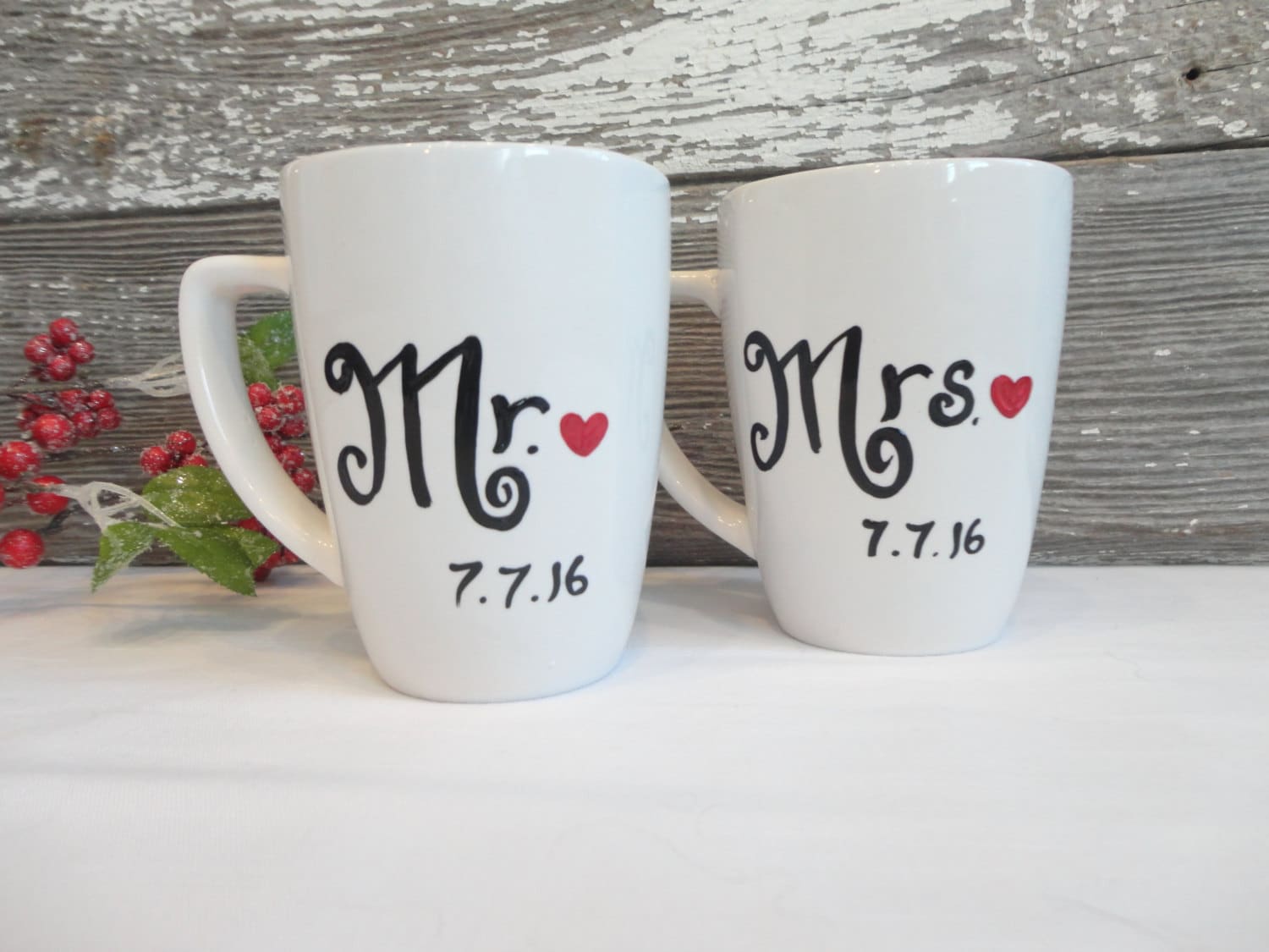 SET of 2 Wedding Coffee Mugs, Mr and Mrs Coffee Mug Set, Wedding Gift ...