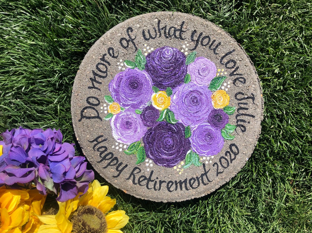 Retirement GIFT, Painted Stepping Stone, Retirement Gifts, Retirement ...