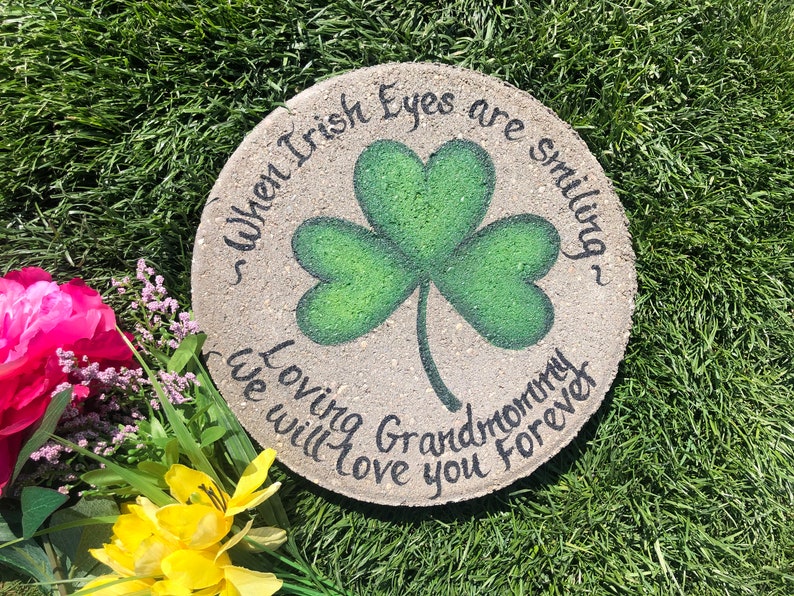 SHAMROCK Garden Stone Grandma Memorial Gift Irish Memorial | Etsy