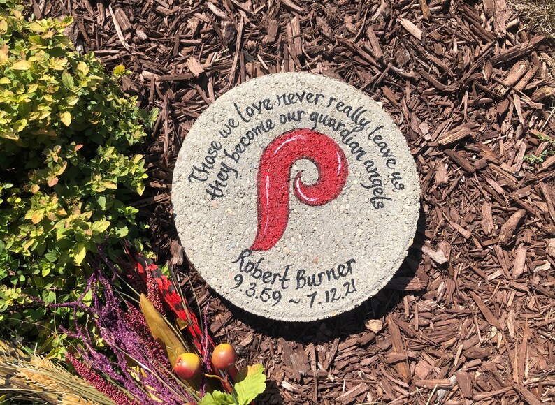 Phillies Baseball Memorial Stone: Personalized Sports Fan Gift, 12 ...