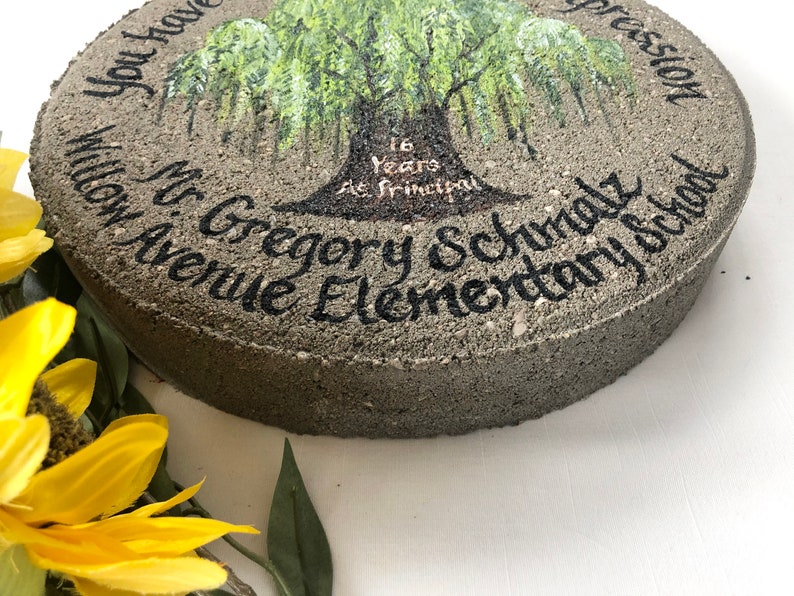 Retirement Gift Willow Tree Painted Garden Stone Retirement - Etsy