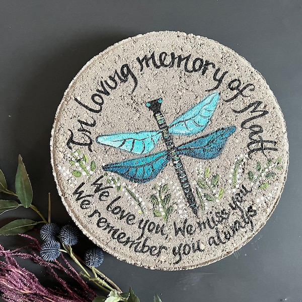 Dragonfly Painted Rock - Etsy