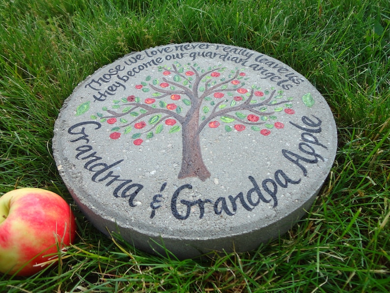 MEMORIAL Stepping Stone Personalized Garden Stone Apple - Etsy